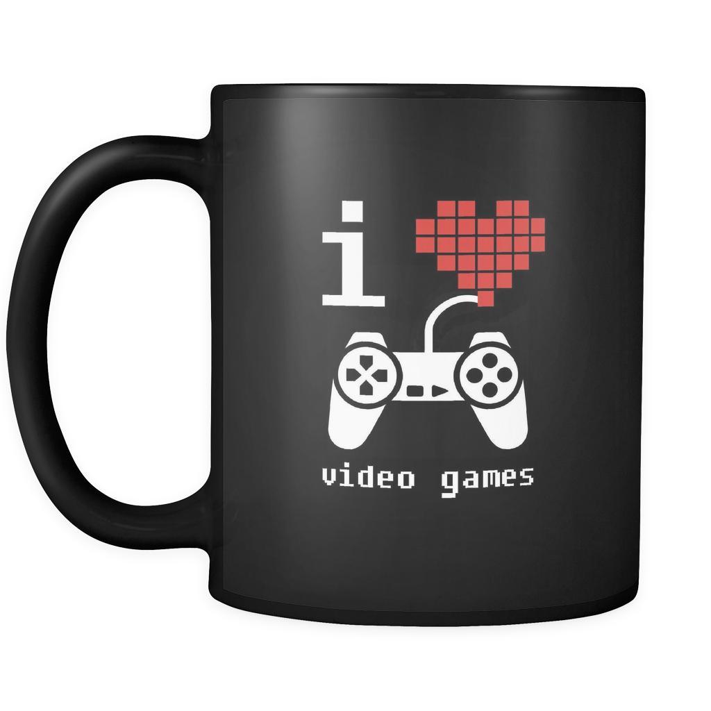 Funny I love video games 11oz Black Mug - Teelime | Unique t-shirts