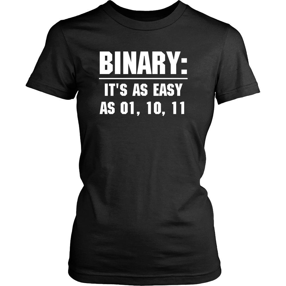 Nerd - Binary: It's as easy as 01, 10, 11 - Nerd Funny Shirt - Teelime ...