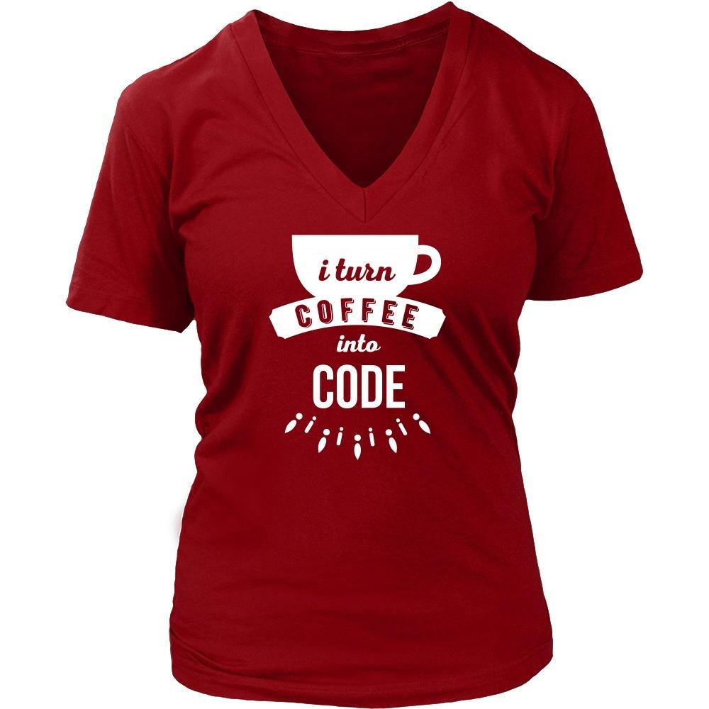 Programmers T Shirt - I turn coffee into code - Teelime | Unique t-shirts