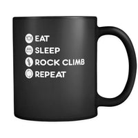 Rock climbing - Eat Sleep Rock climb Repeat - 11oz Black Mug - Teelime ...
